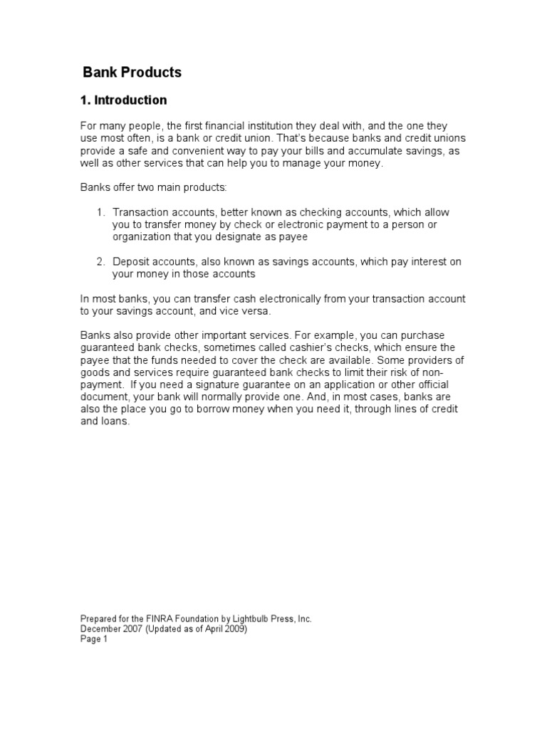 Bank Products | PDF | Certificate Of Deposit | Overdraft