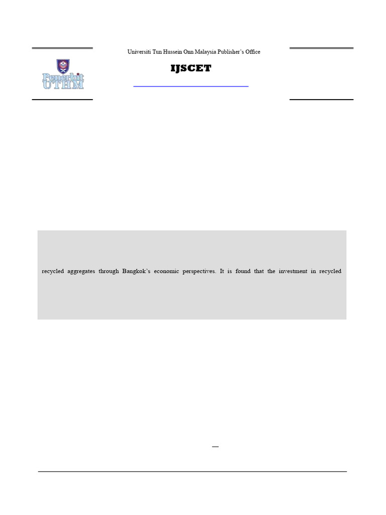 Economic Feasibility of Recycled Aggregates | PDF | Internal Rate Of ...