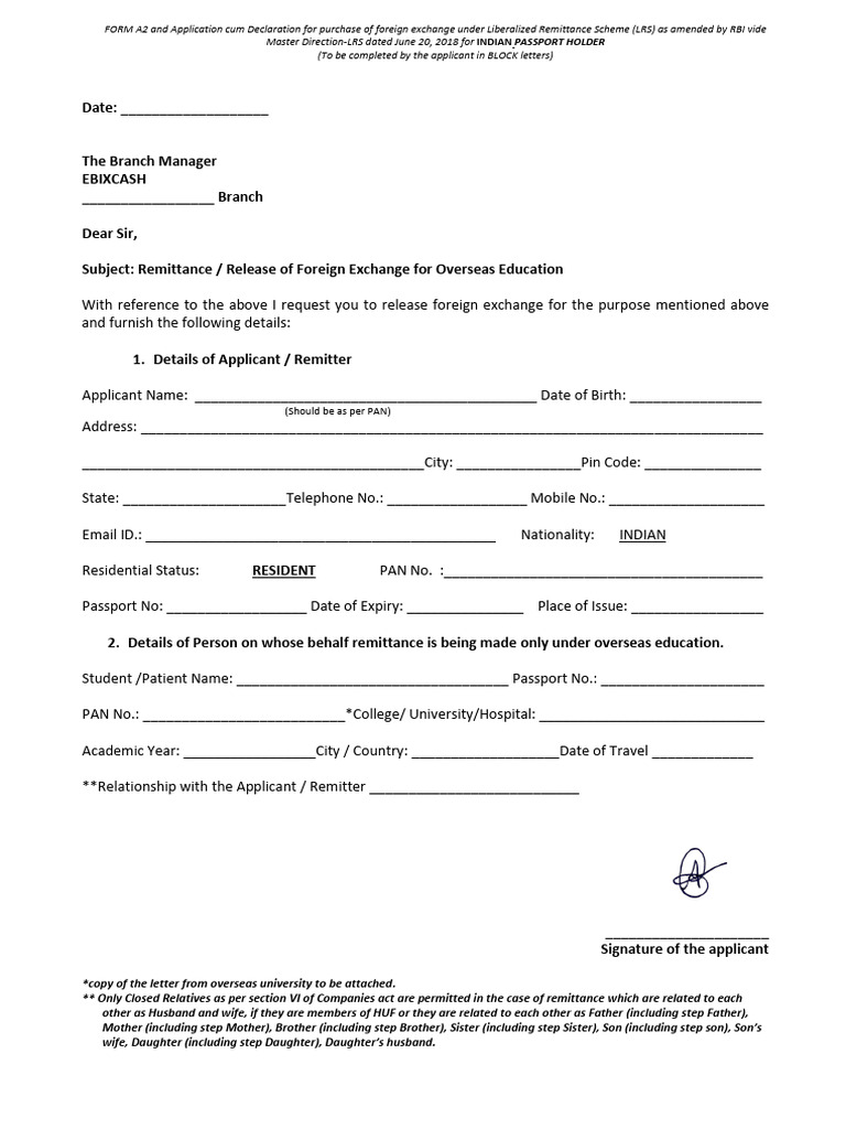 A2 Form - Avanse Revised A-2 Form EBIX | PDF | Banks | Travel Visa