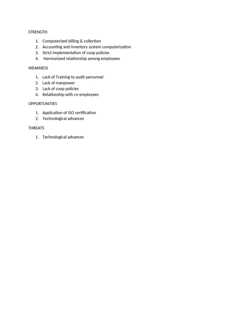 Swot Internal Audit | PDF