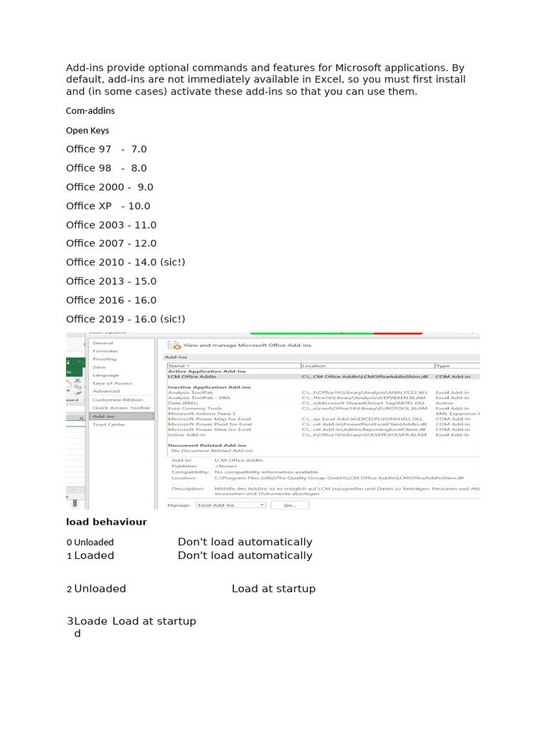 Installing and Activating Excel Add-ins | PDF