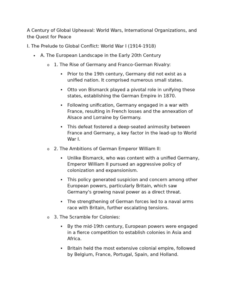 A Century of Global Upheaval | PDF | United Nations | International ...