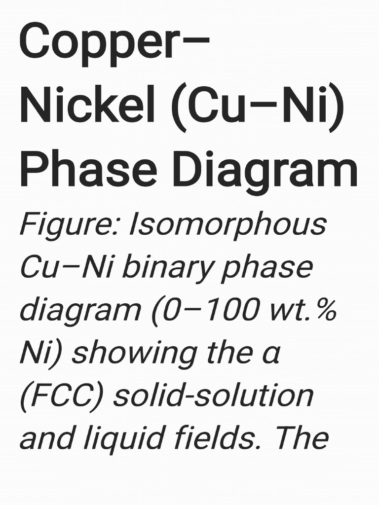 Copper-Nickel (Cu-Ni) Phase Diagram - 250731 - 184139 | PDF