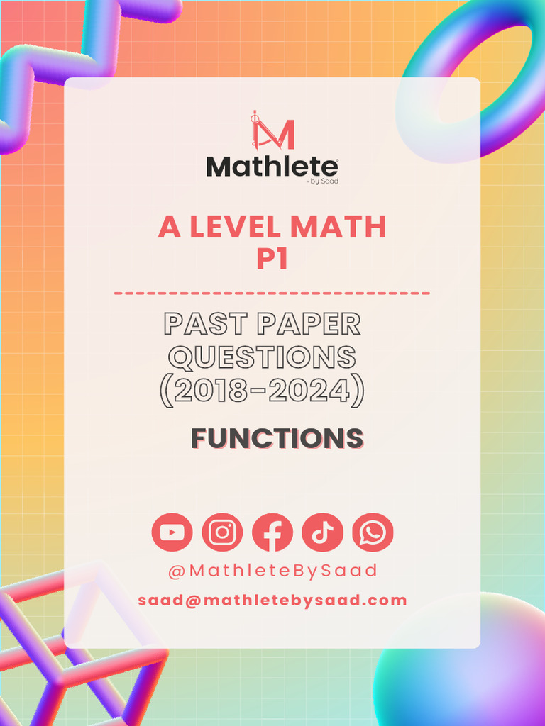 Functions Past Papers | PDF | Function (Mathematics) | Mathematical Physics