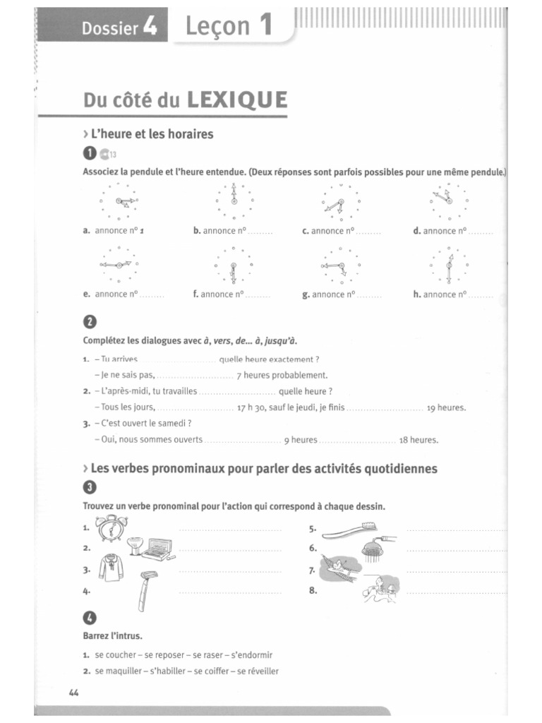 Dossier 4. Lecon 1 | PDF