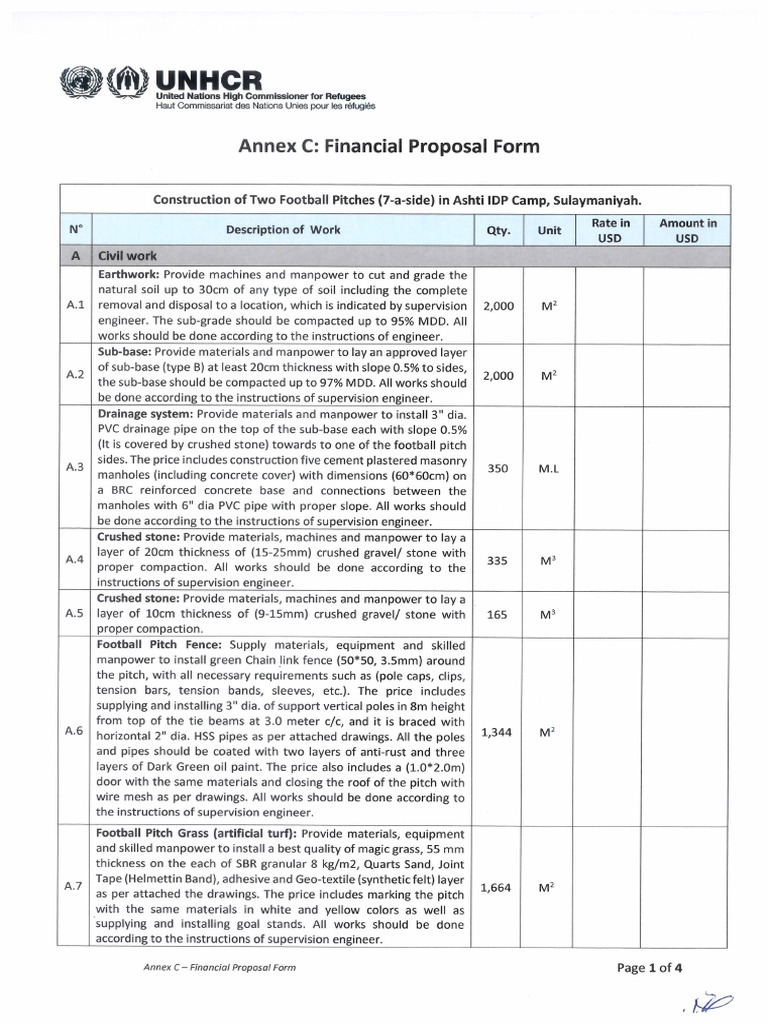 Annex C - Financial Proposal Form | PDF