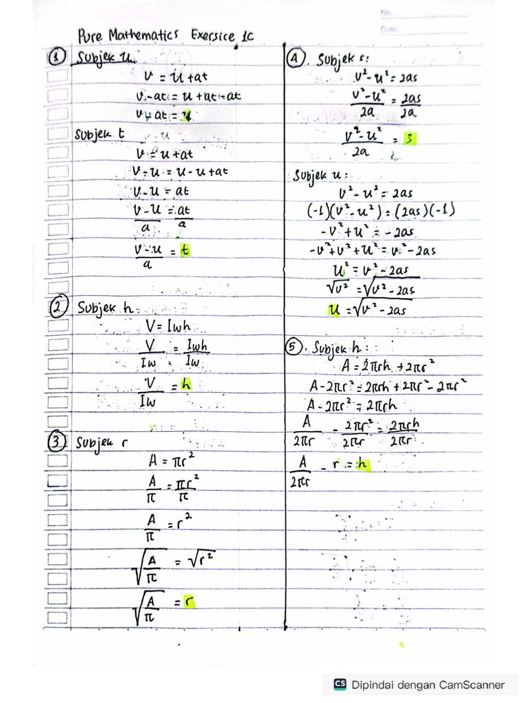 Answer Key Exercise 1C | PDF