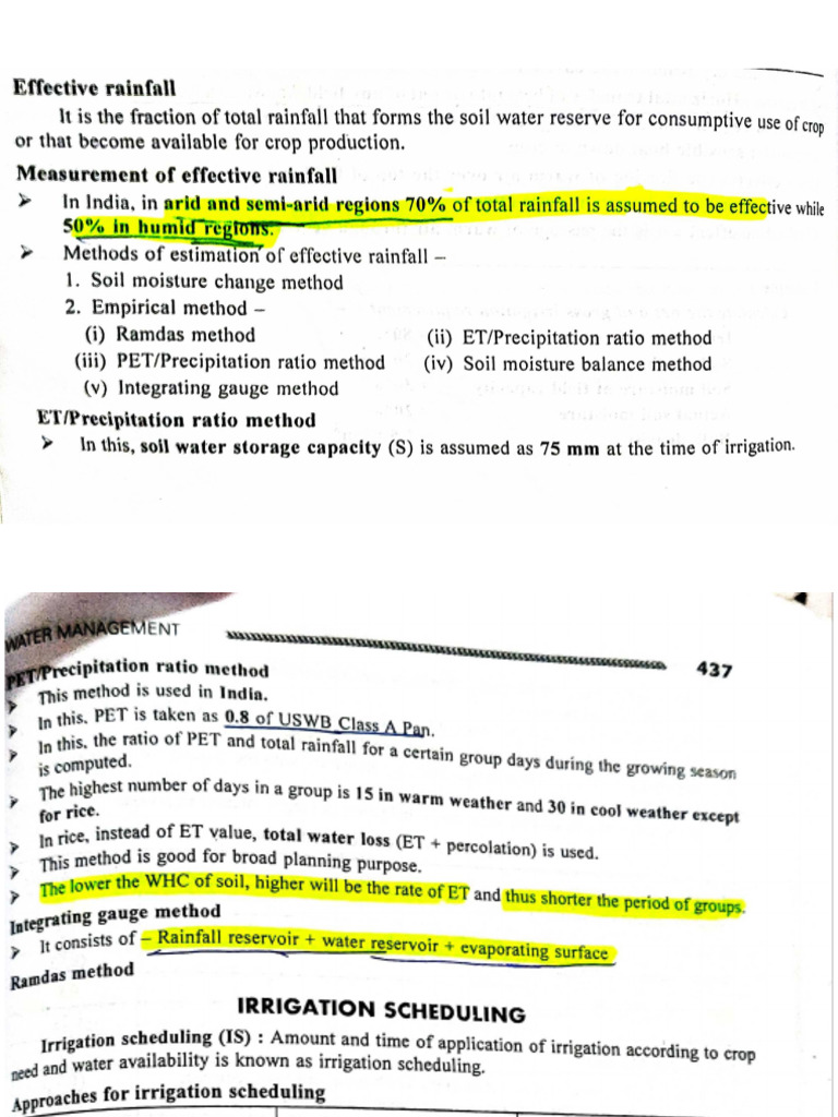 Effective Rainfall and IS | PDF