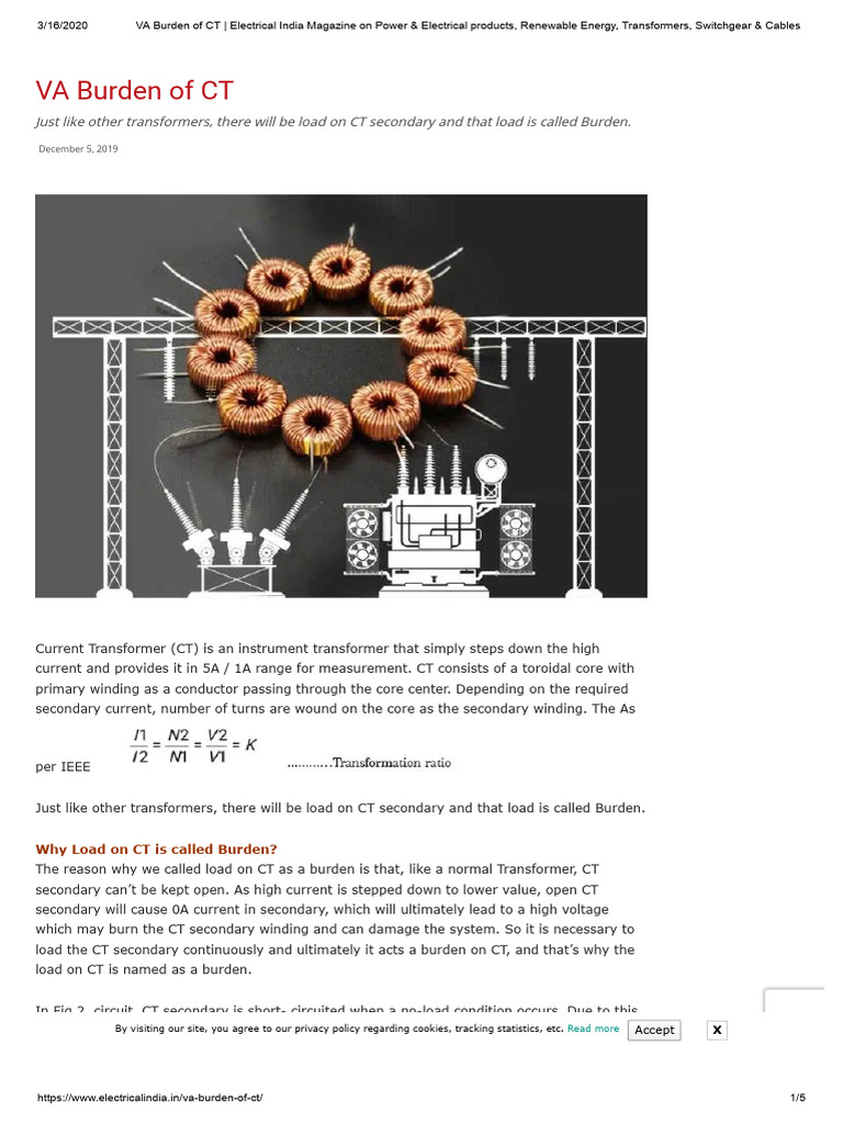 VA Burden of CT - Electrical India Magazine On Power & Electrical ...