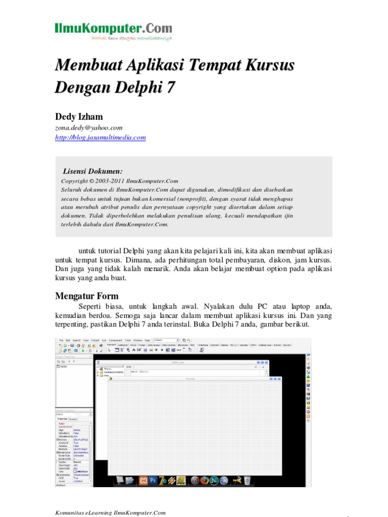 Aplikasi Tempat Kursus Dengan Delphi 7 | PDF | Karier & Perkembangan