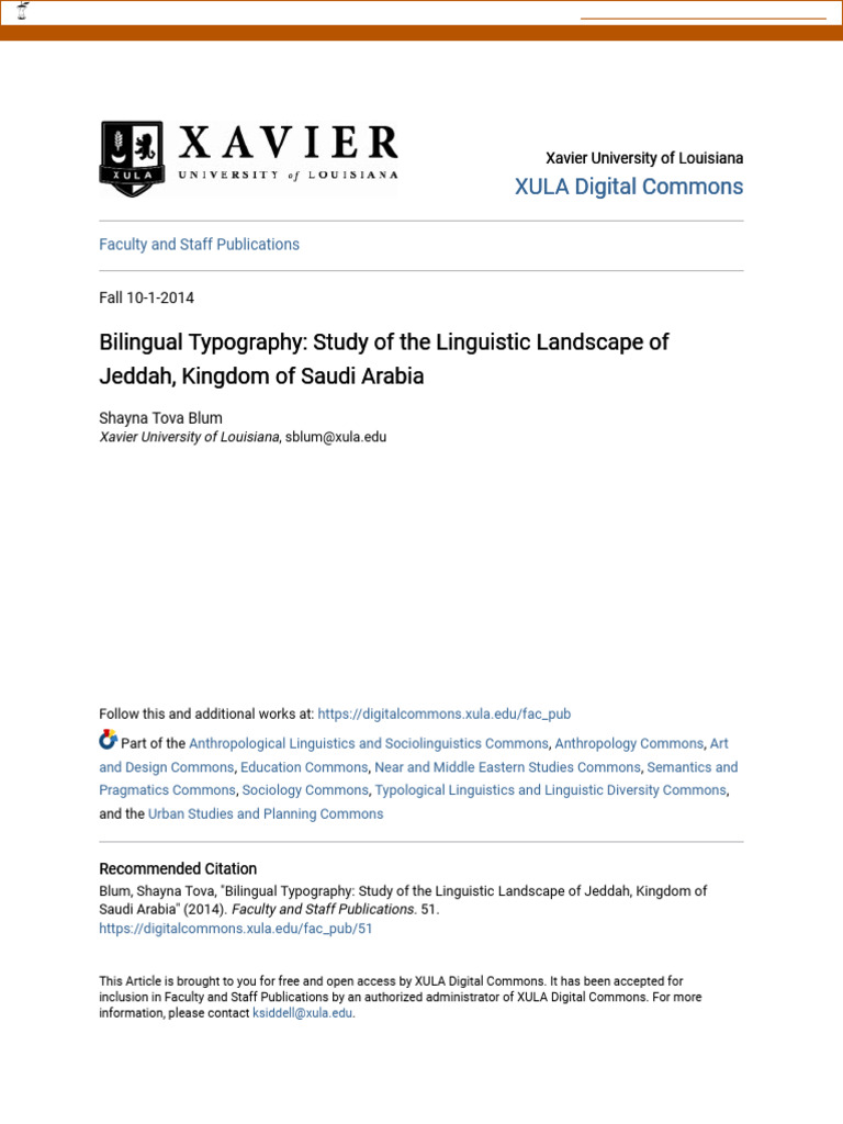 Bilingual Typography - Study of The Linguistic Landscape of Jeddah ...