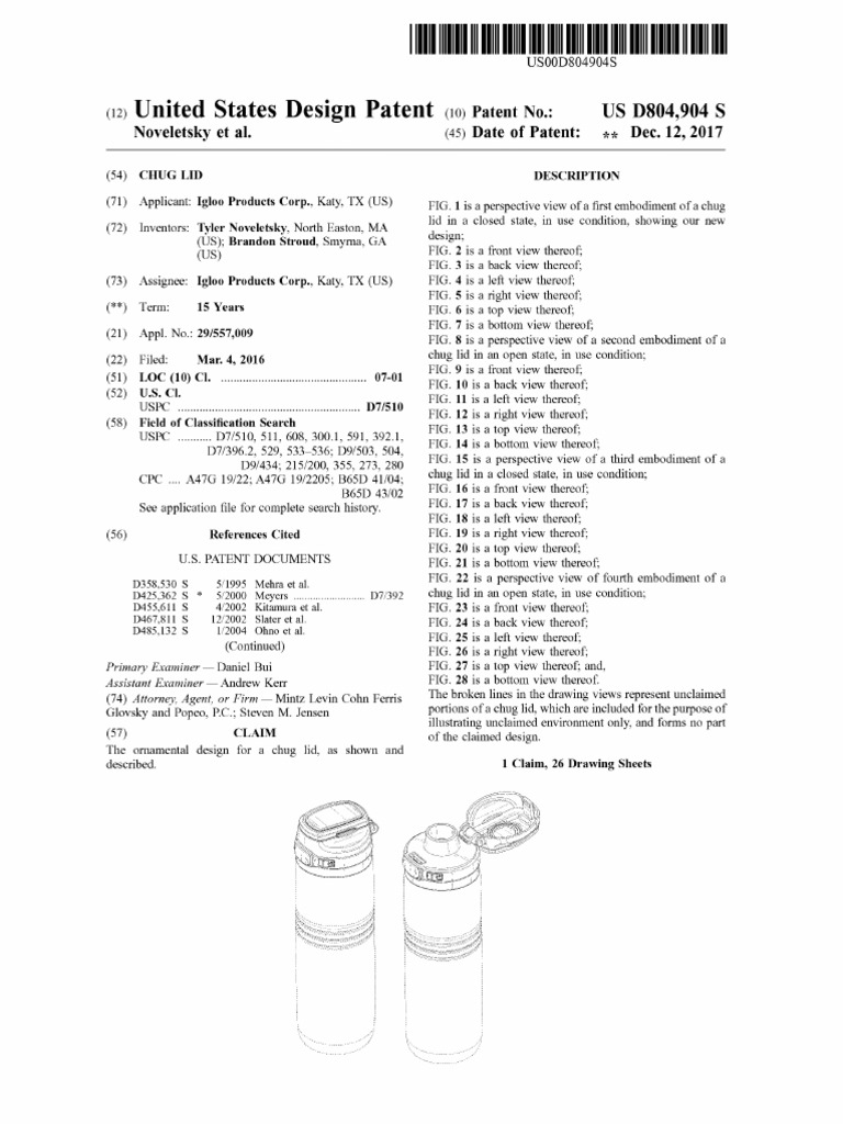 Innovative Chug Lid Design Patent | PDF | Patent Law | Intellectual ...