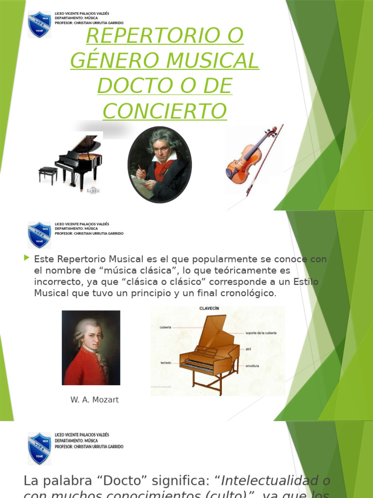 Repertorio o Género Musical Docto o de Concierto | PDF | Instrumentos ...