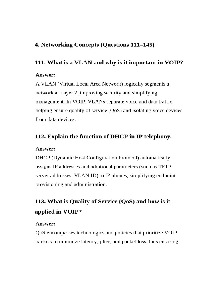 VOIP Networking Concepts Explained | PDF | Computer Network | Voice Over Ip