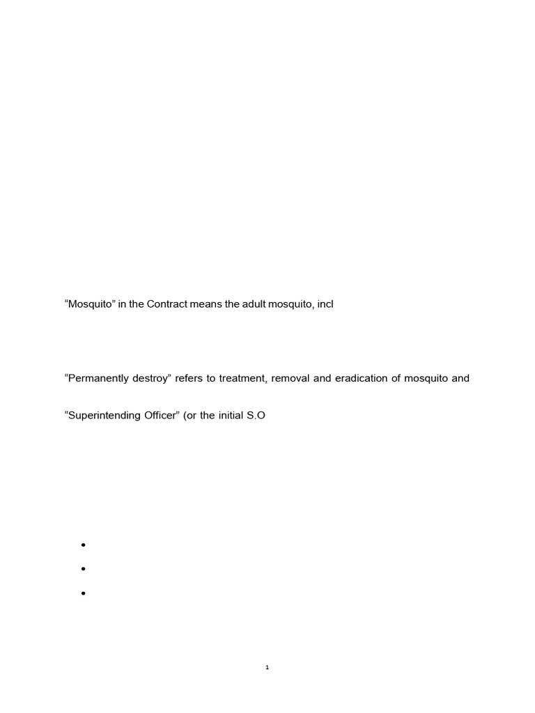 Sample Contract Specifications For Mosq Rodent Surveillance Control at ...
