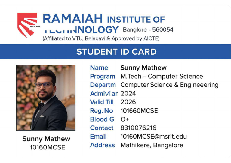 Saikat Paul RIT ID Card | PDF