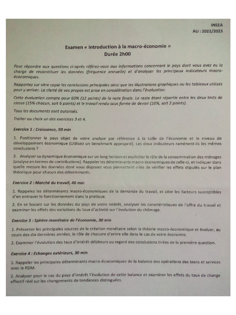 Exam Macro 2023 | PDF