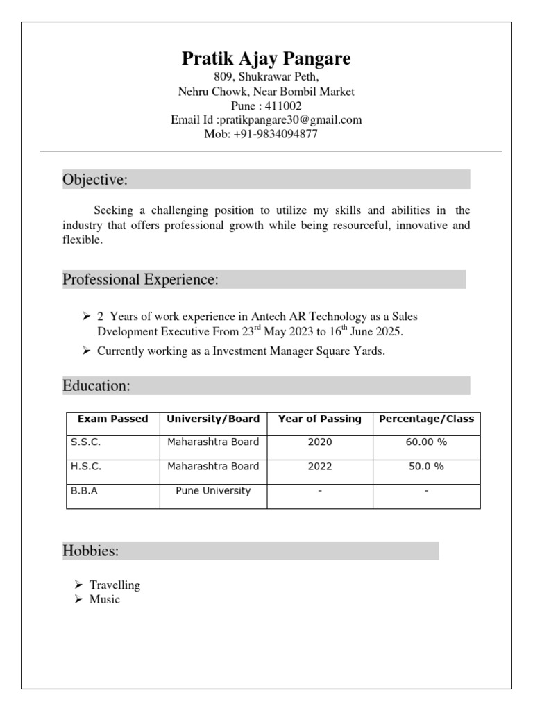 Pratik Resumes | PDF