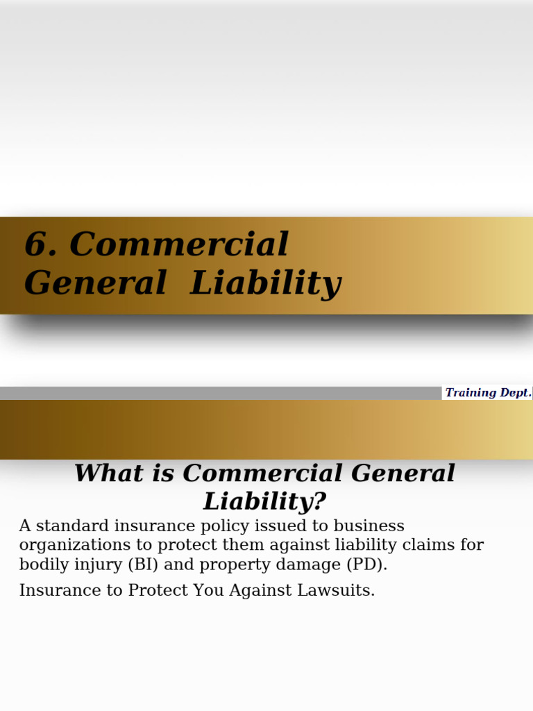 Understanding Commercial General Liability | PDF | Liability Insurance ...