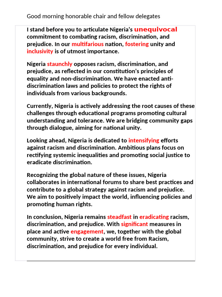 Opening Speech | PDF