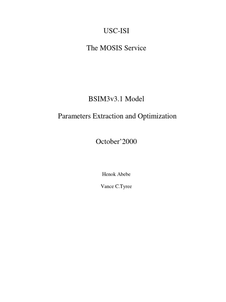 Bsim3v3 1 Model Parameters Extraction And Optimization Pdf Field