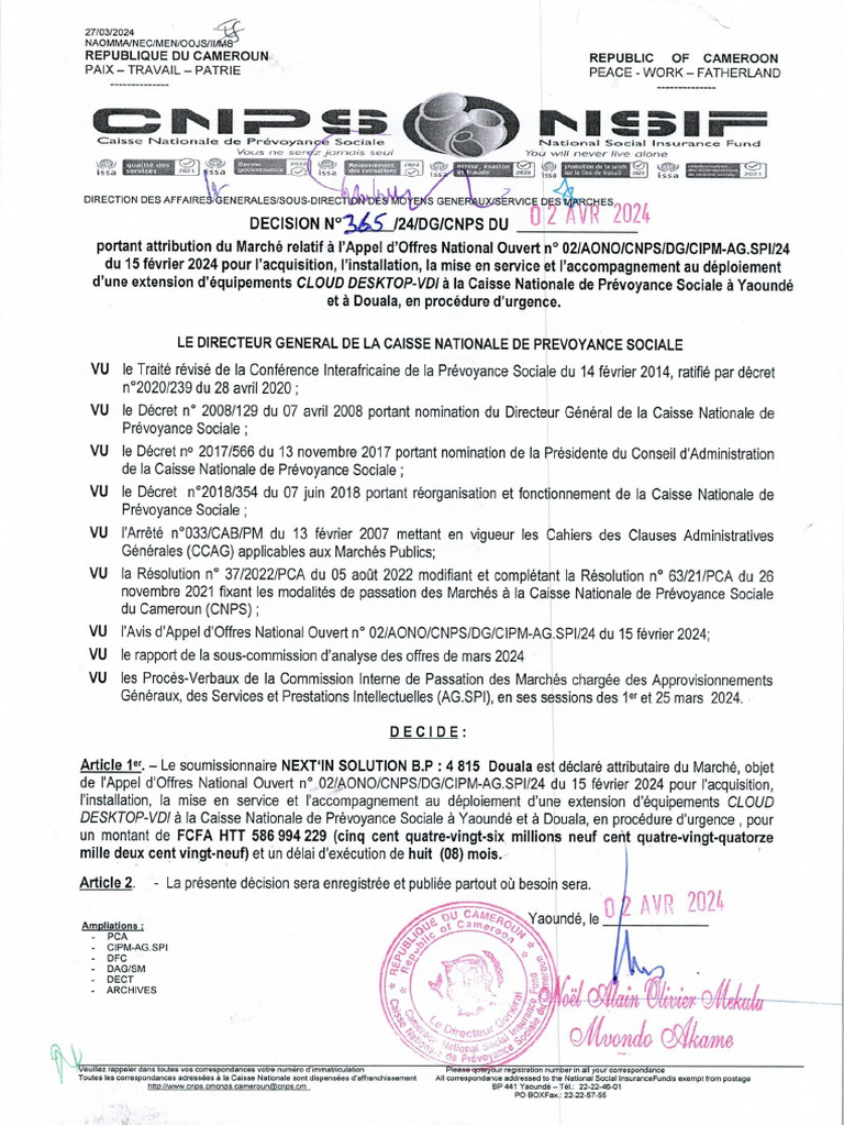 Decision N 365 Et Communique n11 Marche | PDF