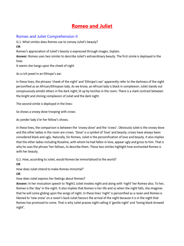 Poem 1 Romeo and Juliet | PDF | Characters In Romeo And Juliet | Romeo ...