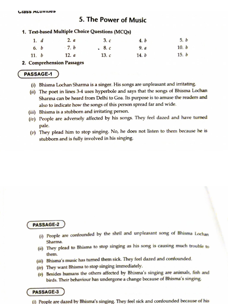 The Power of Music Poem C10 | PDF