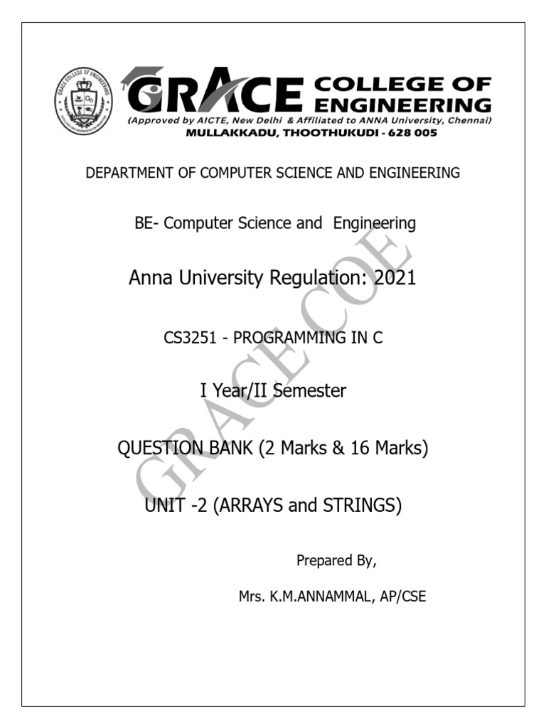 C Programming Arrays and Strings Guide | PDF | Control Flow | String ...