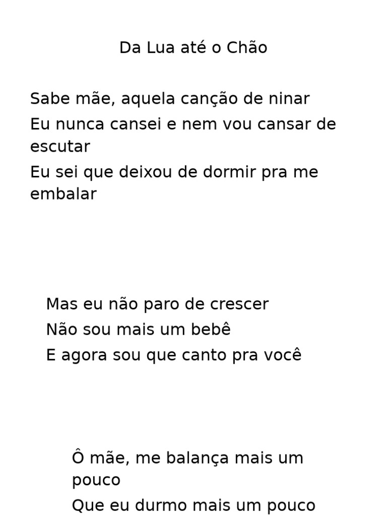 Da Lua ao Chão: Canção de Ninar | PDF