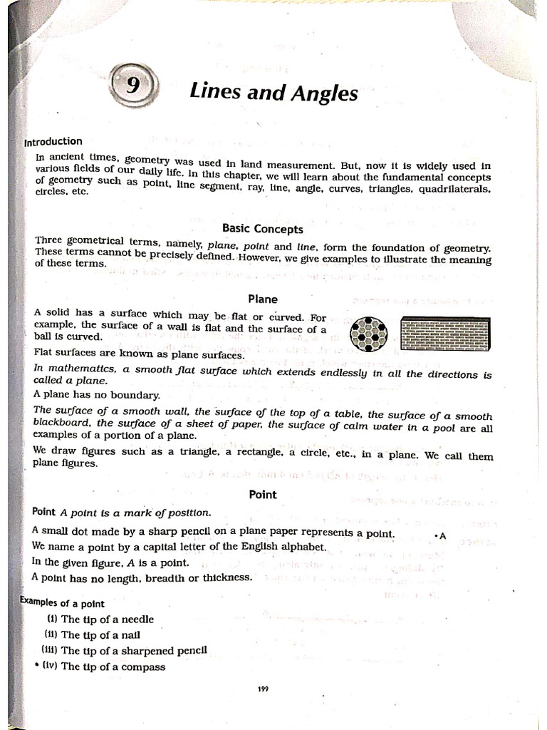 New RS - Grade 6 - C09 - Lines and Angles | PDF | Line (Geometry) | Angle