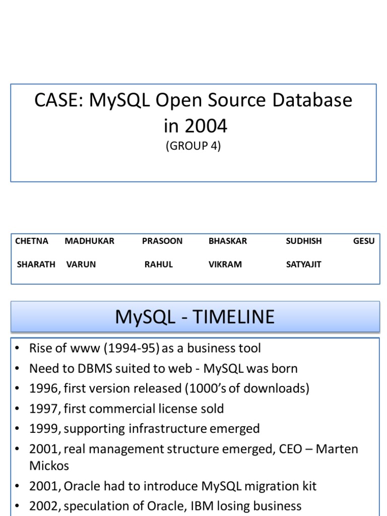 MTI MySQL Open Source Database in 2004 | PDF | My Sql | Databases