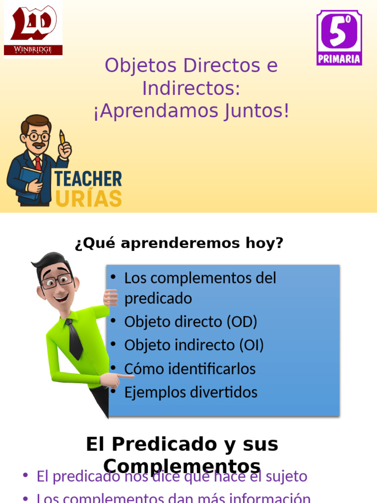 Objetos Directos e Indirectos en Primaria | PDF