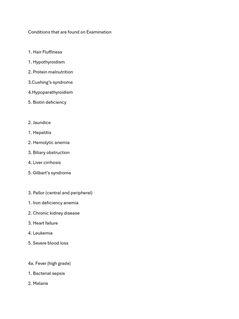 Common Examination Findings and Conditions | PDF | Respiratory Diseases ...