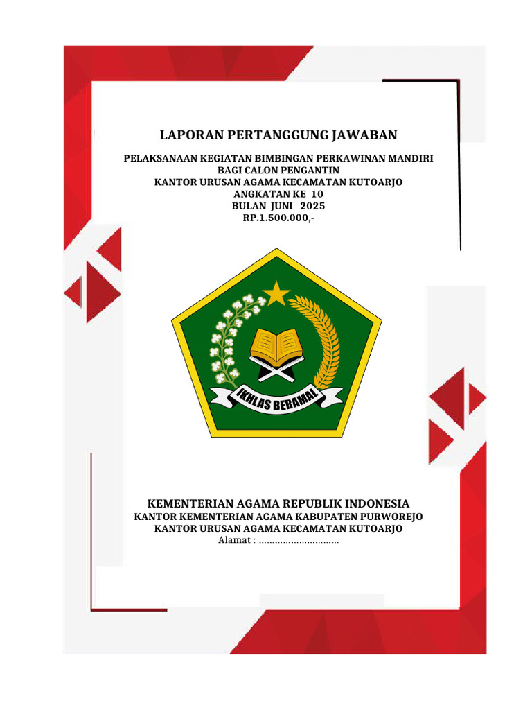 Contoh Cover SPJ Bimwin | PDF