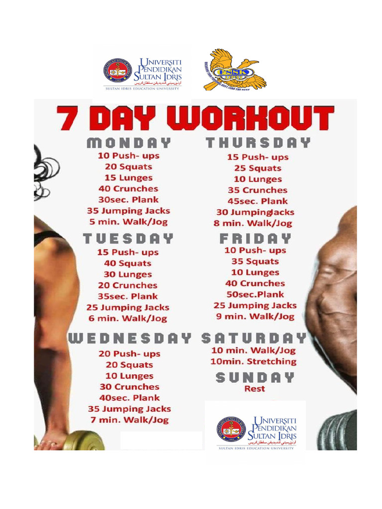 7 Days Workout Ideas | PDF