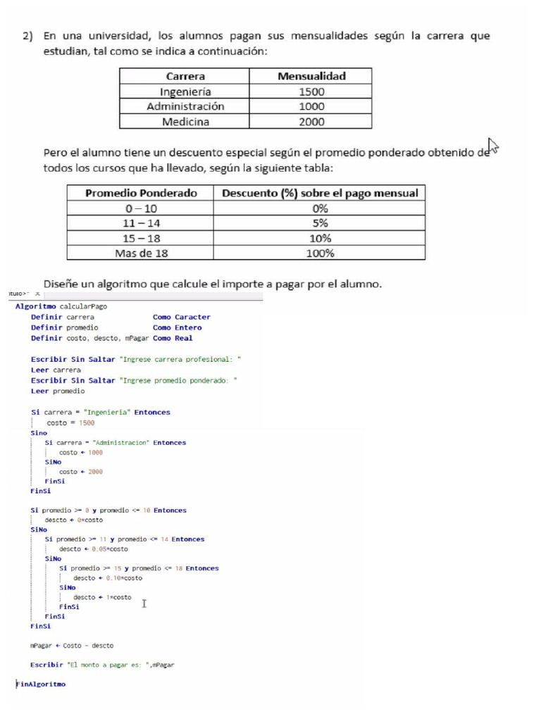 Ejercicios Anidados | PDF
