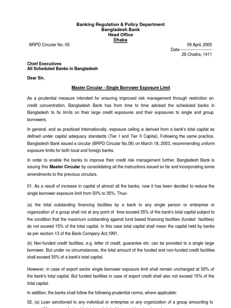 File BRPD Circular No 05 | PDF | Loans | Credit (Finance)