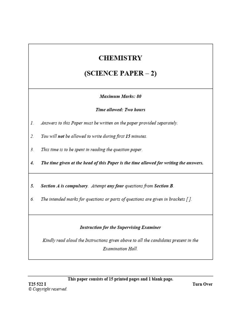 ICSE 2025 Improvement - 522 - SCI2 | PDF | Sulfuric Acid | Oxide