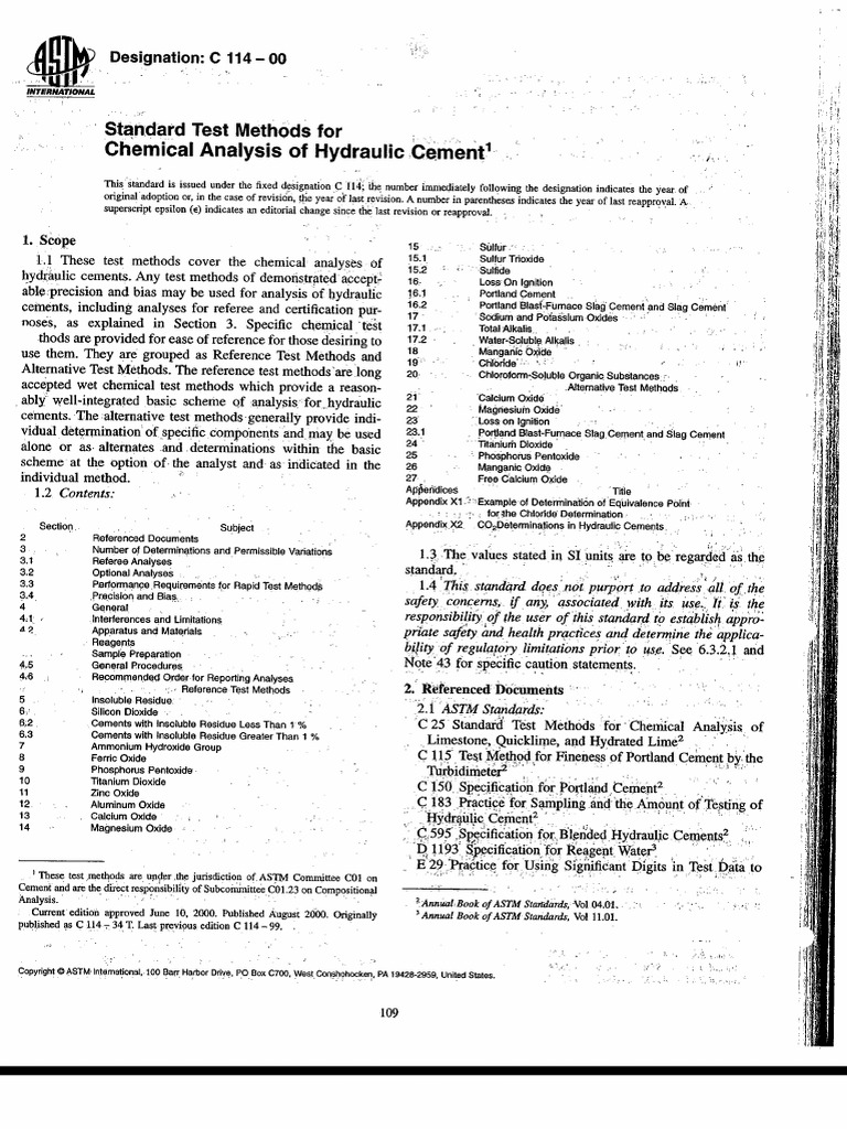 Astm C 114 00 | PDF