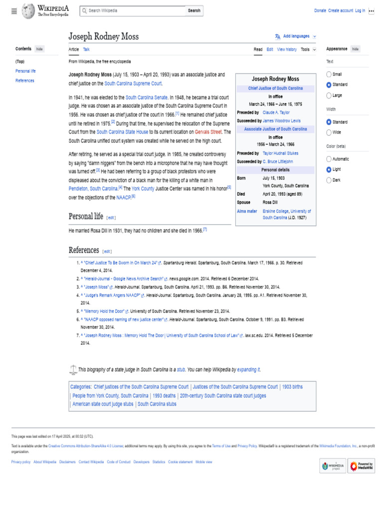 Joseph Rodney Moss - Wikipedia | PDF | Wikipedia