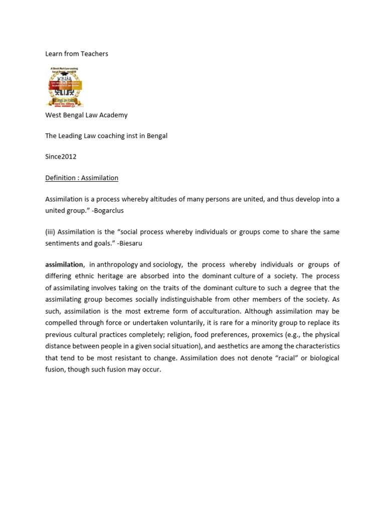 Understanding Assimilation and Accommodation | PDF | Cultural ...
