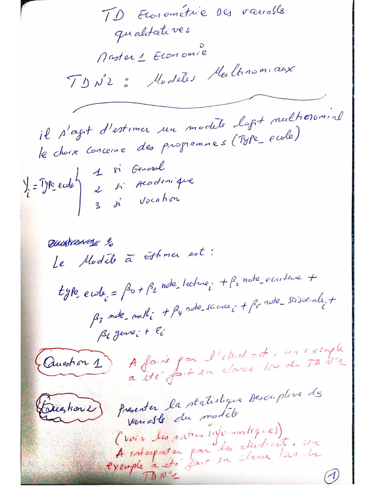 Corrigé TD N2 | PDF