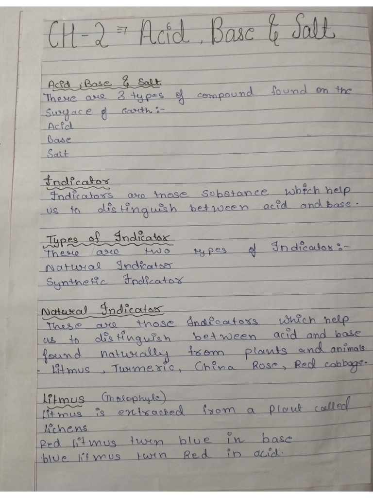 Class 10 Chemistry Chapter 2 | PDF