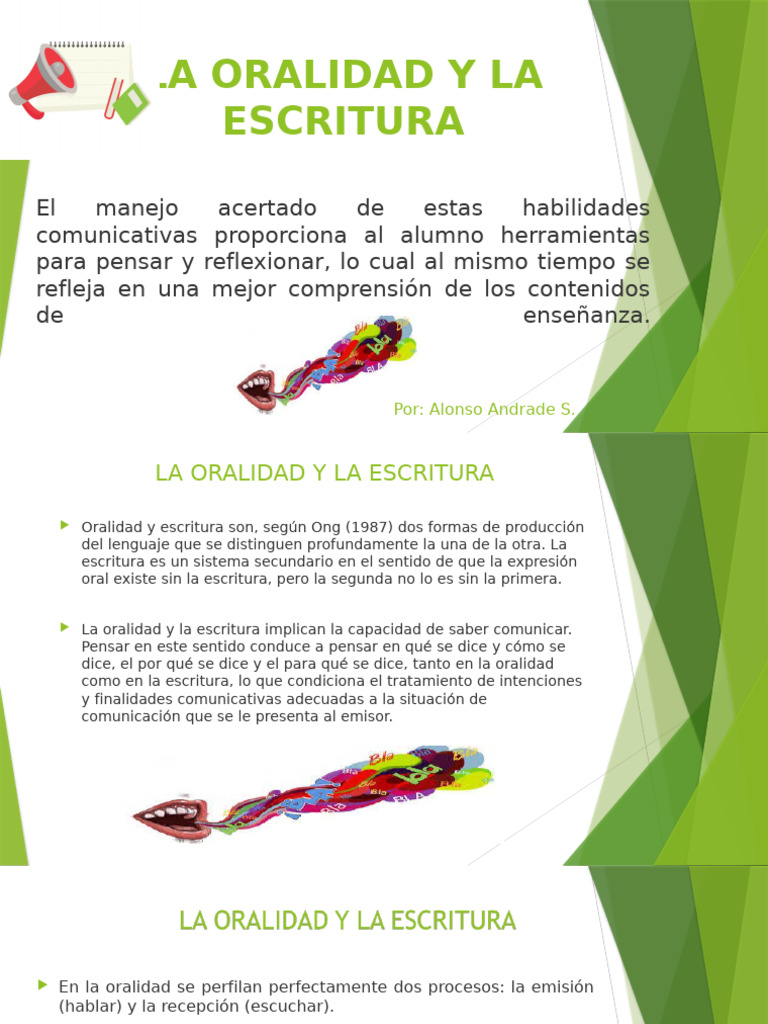 Oralidad y Escritura: Habilidades Clave | PDF