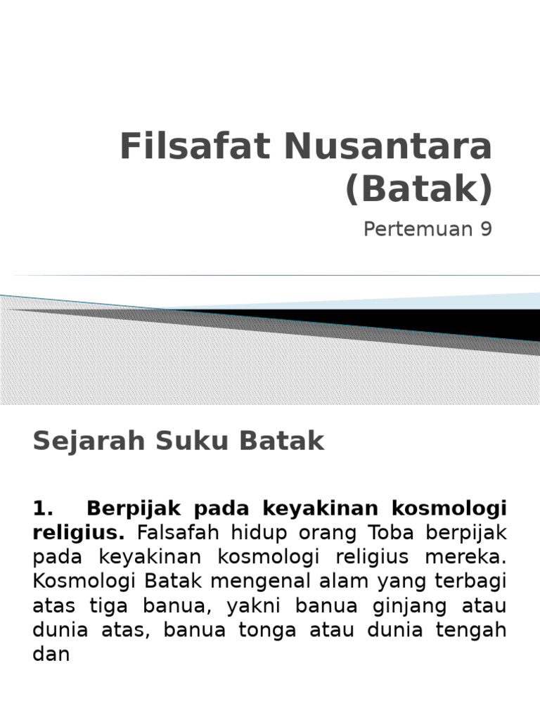 Filsafat Nusantara (Batak) - 9 | PDF