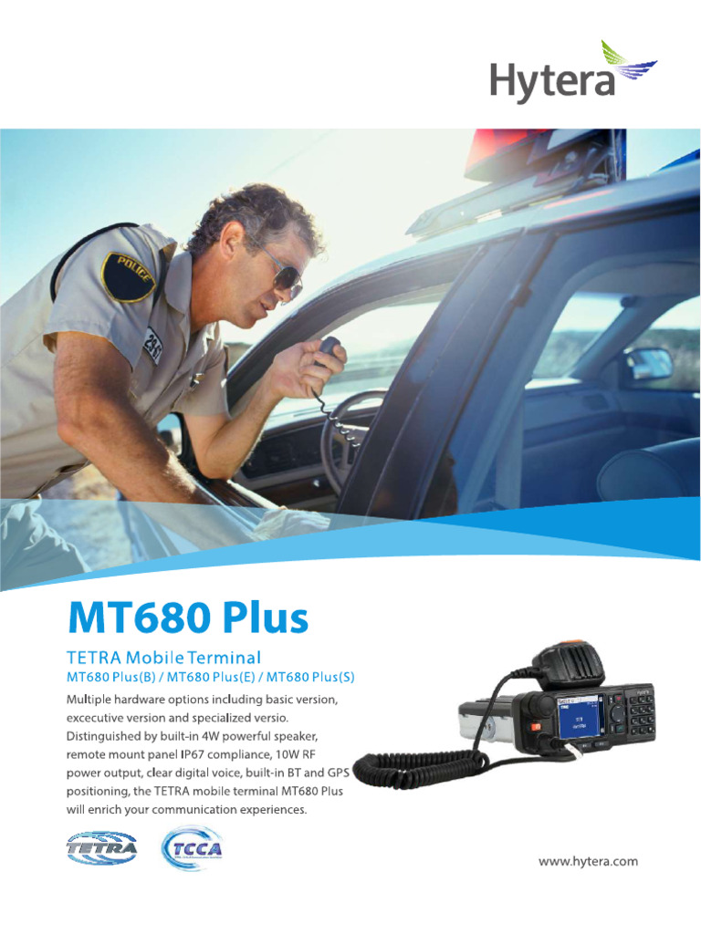 EN - MT680 Plus - TETRA Mobile Termianl - Brochure | PDF