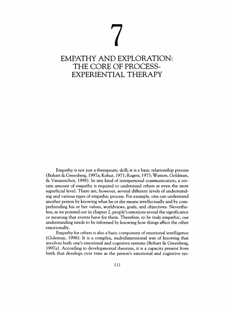 CH 7 Empathy and Exploration | PDF | Empathy | Psychotherapy