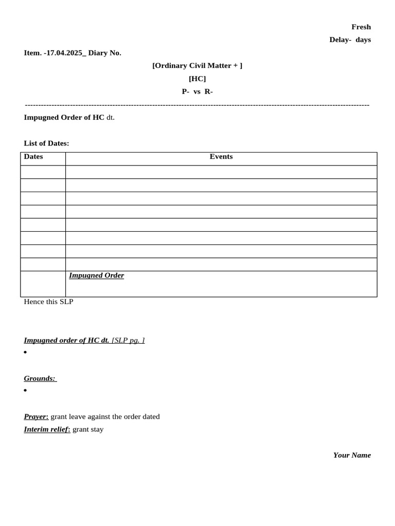 SLP Against HC Order - 17.04.2025 | PDF