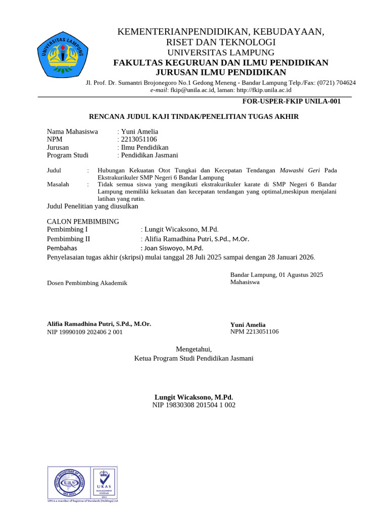 Format Pengajuan Judul Azis | PDF